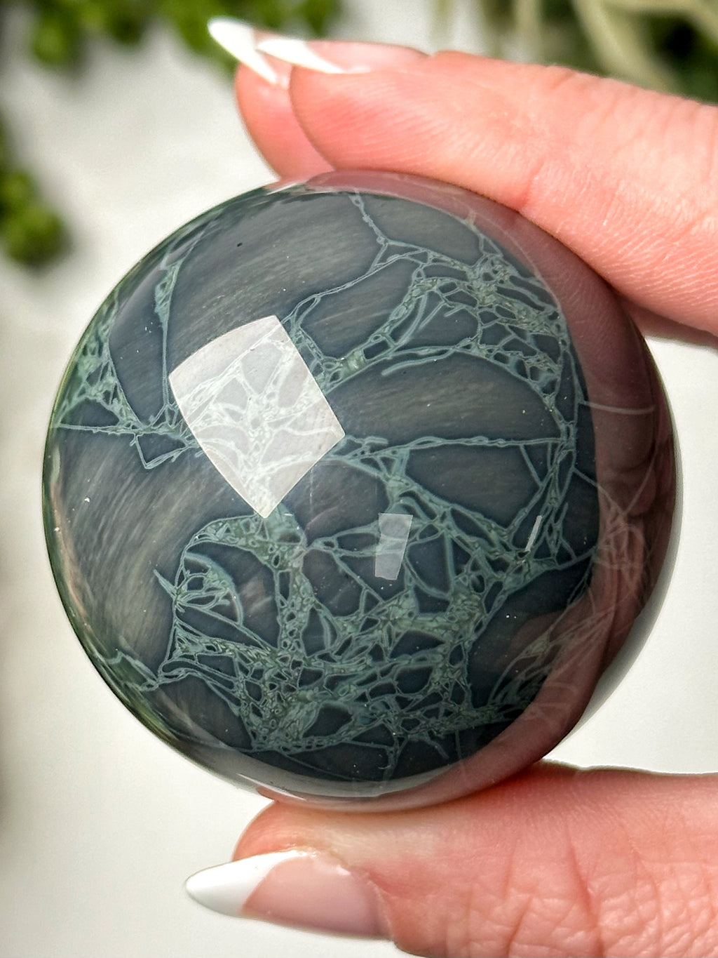 Spider Web Obsidian Sphere - #3 – lovingthyselfrocks