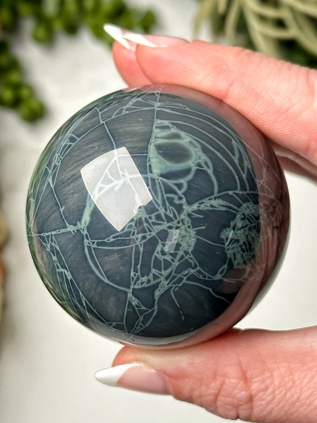 Spider Web Obsidian Sphere - #1 – lovingthyselfrocks