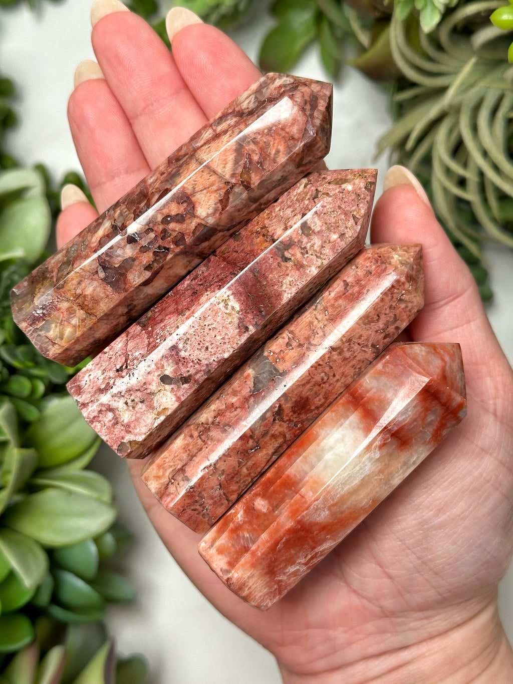 Red Moonstone Points - Crown Chakra - Intuitively Selected ...