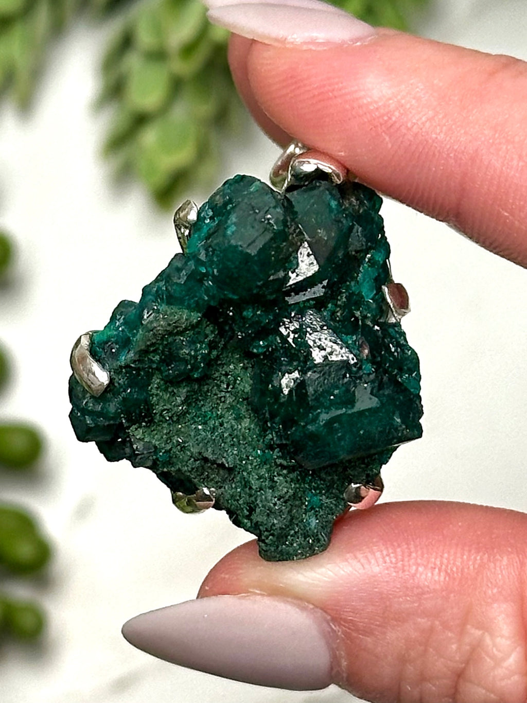 Raw Dioptase Pendant - #3 – lovingthyselfrocks