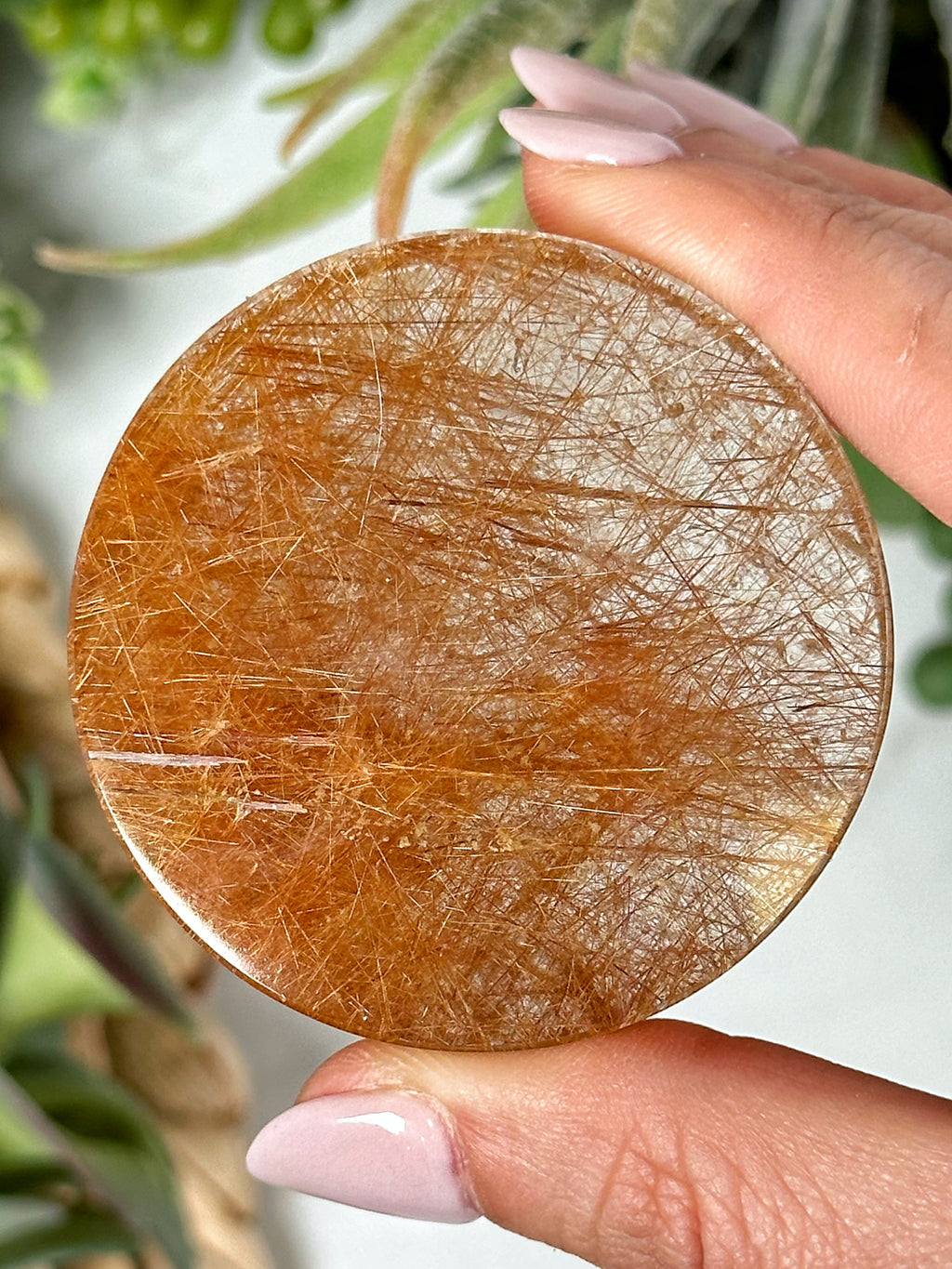 Copper Golden Rutilated Quartz Disc - #1 – lovingthyselfrocks